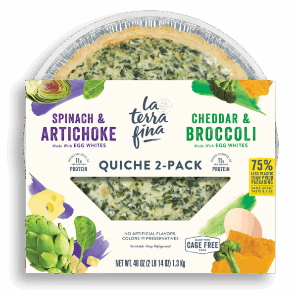 Spinach & Artichoke / Broccoli & Cheddar Quiche Variety 2 Pack | La ...