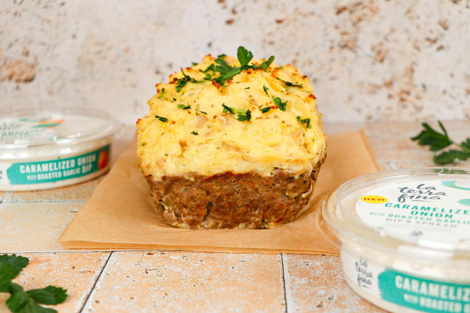 Cheesy Mashed Potato Meatloaf Casserole | La Terra Fina