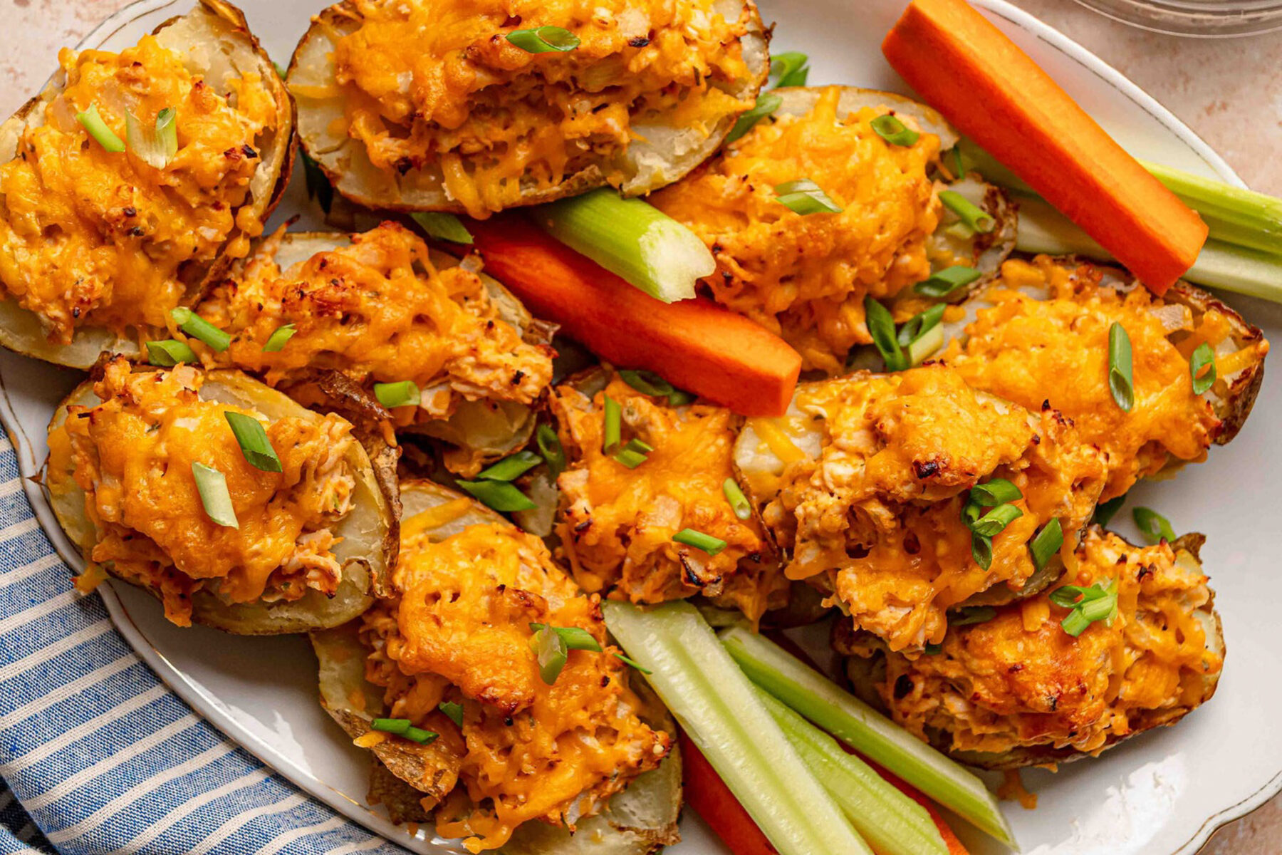 Buffalo Chicken Stuffed Potatoes | La Terra Fina